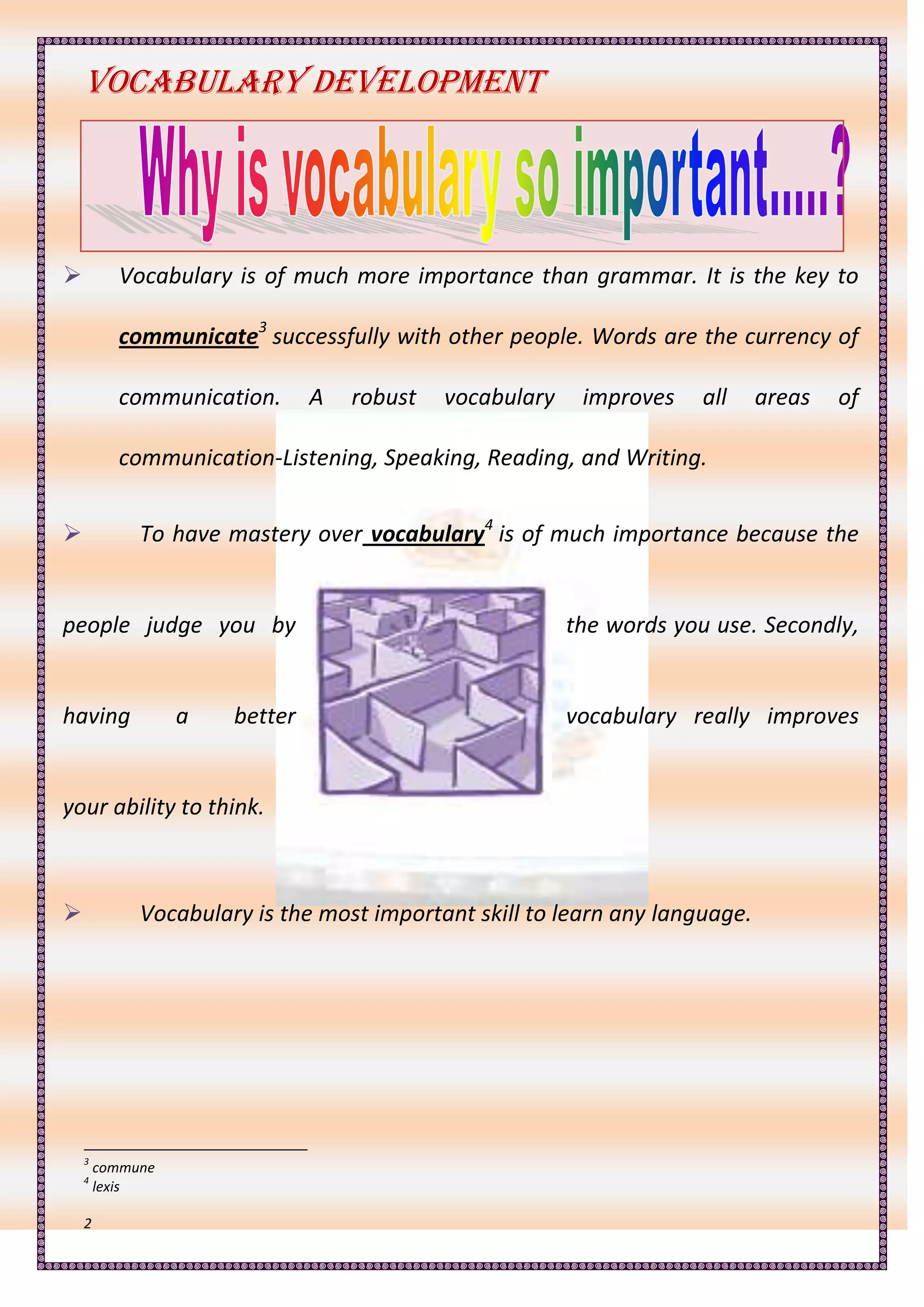 What is vocabulary | DOCX