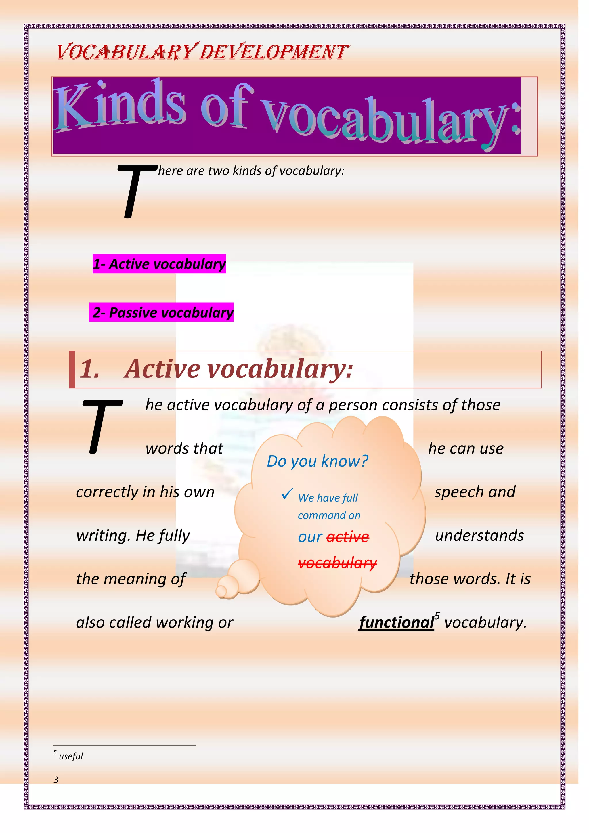What is vocabulary | DOCX