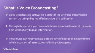 What is Voice Broadcasting? | PDF