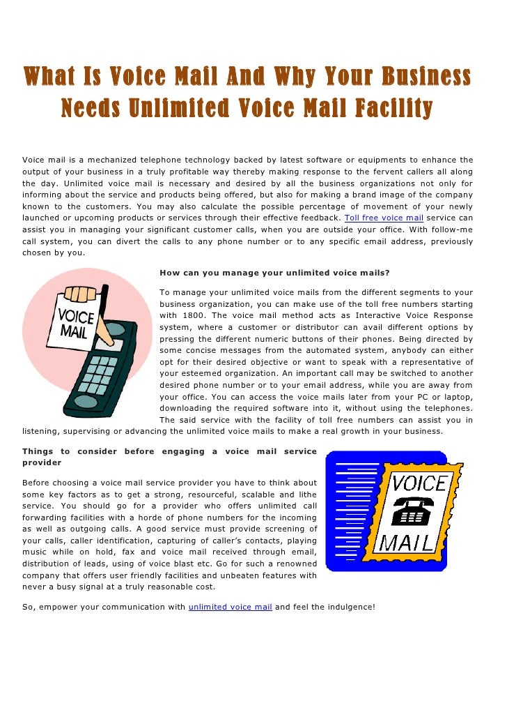 What Is Voice Mail And Why Your Business Needs Unlimited Voice Mail What Is Voice Mail And Why Your Business Needs Unlimited Voice Mail