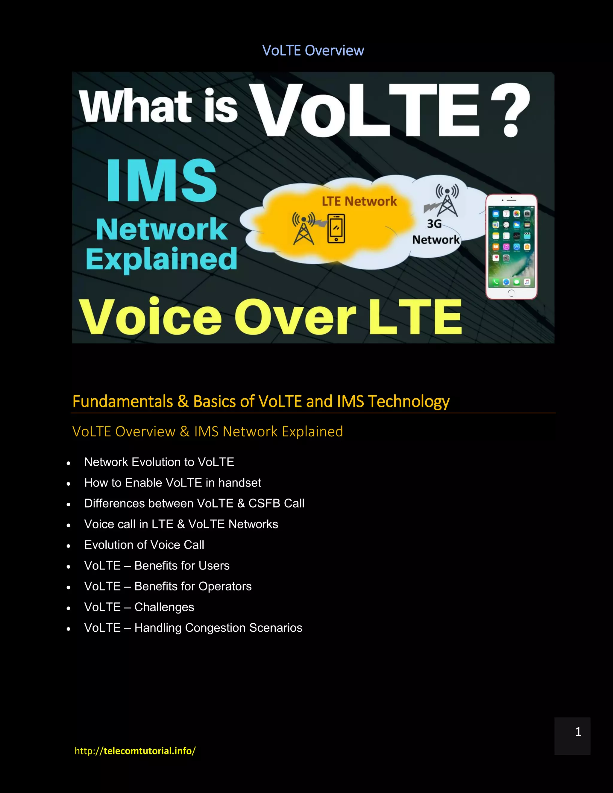 VoLTE Voice over LTE Explained - Complete End to End VoLTE Overview - What is VoLTE ? | PDF
