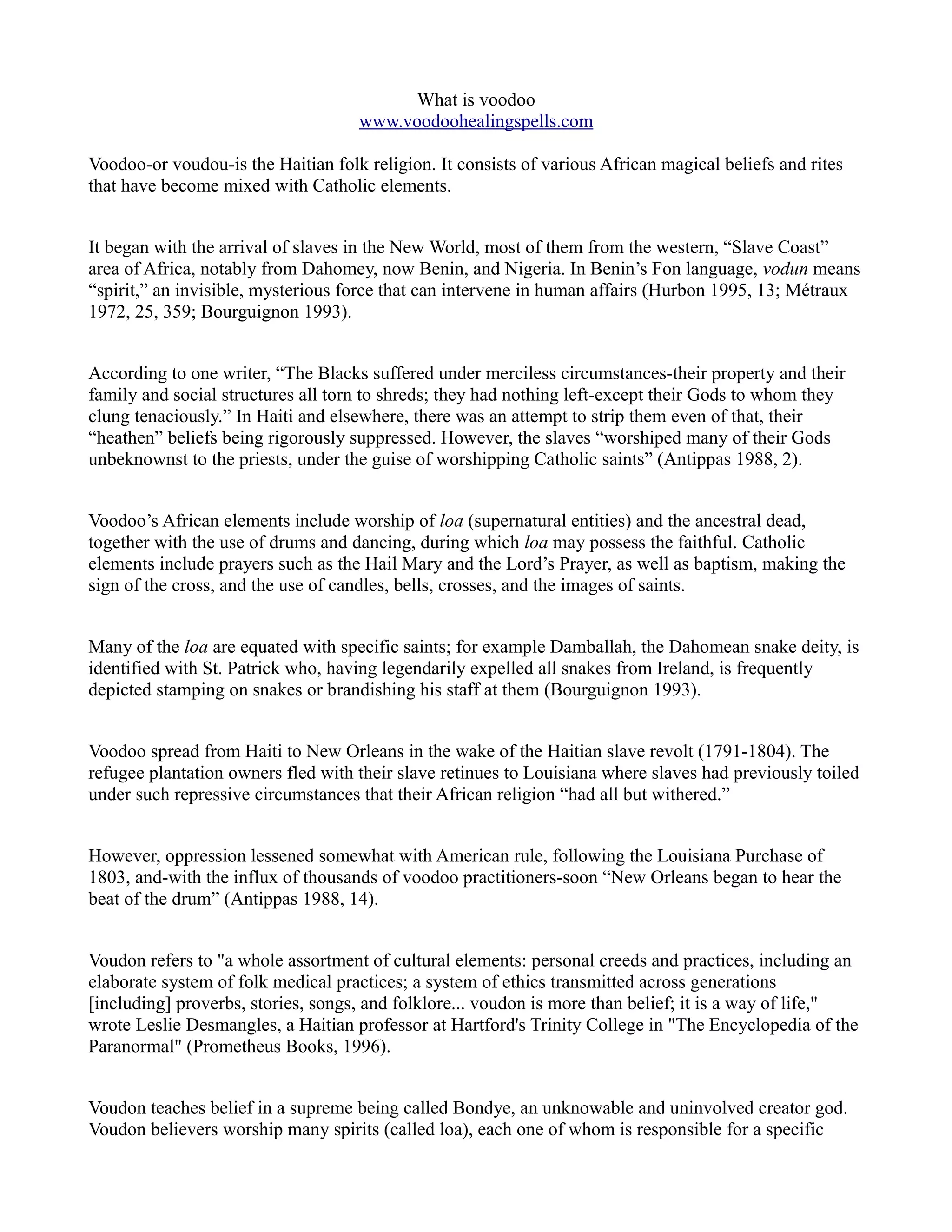 What is voodoo | PDF | Spirituality | Religion & Spirituality