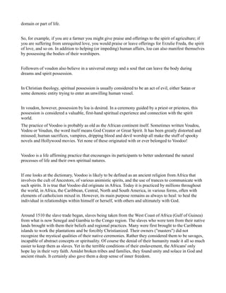What is voodoo | PDF | Spirituality | Religion & Spirituality