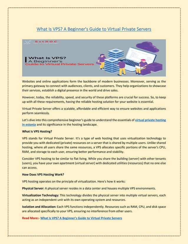 What Is VPS? A Beginner's Guide to Virtual Private Servers | PDF