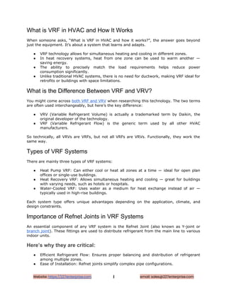 What is VRF in HVAC? A Complete Guide to Variable Refrigerant Flow ...