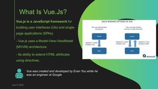 What is Vuejs.pptx | Web Development | Internet