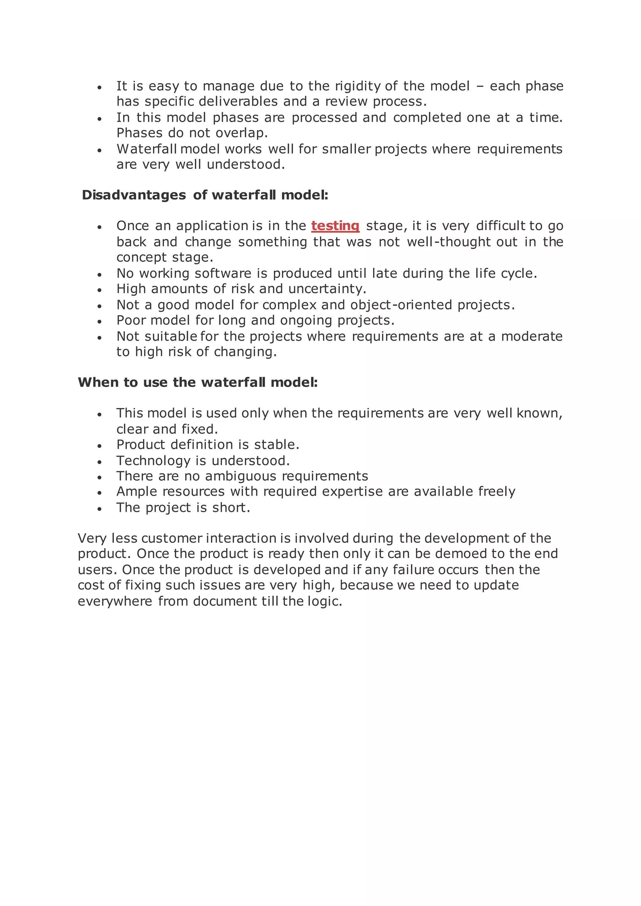 What is waterfall model | DOCX