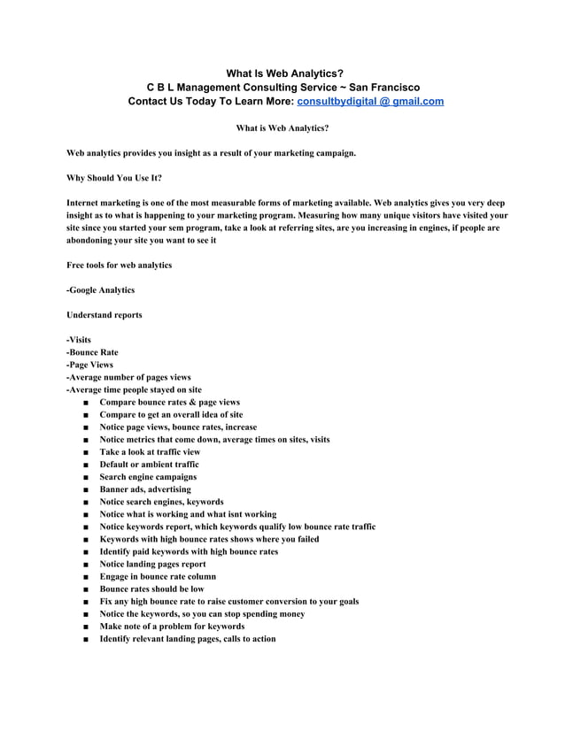 What is web analytics | PDF