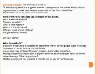 What is web hosting | PPTX | Web Hosting | Internet