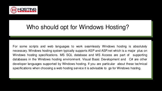 What is windows hosting? | PPTX | Web Hosting | Internet