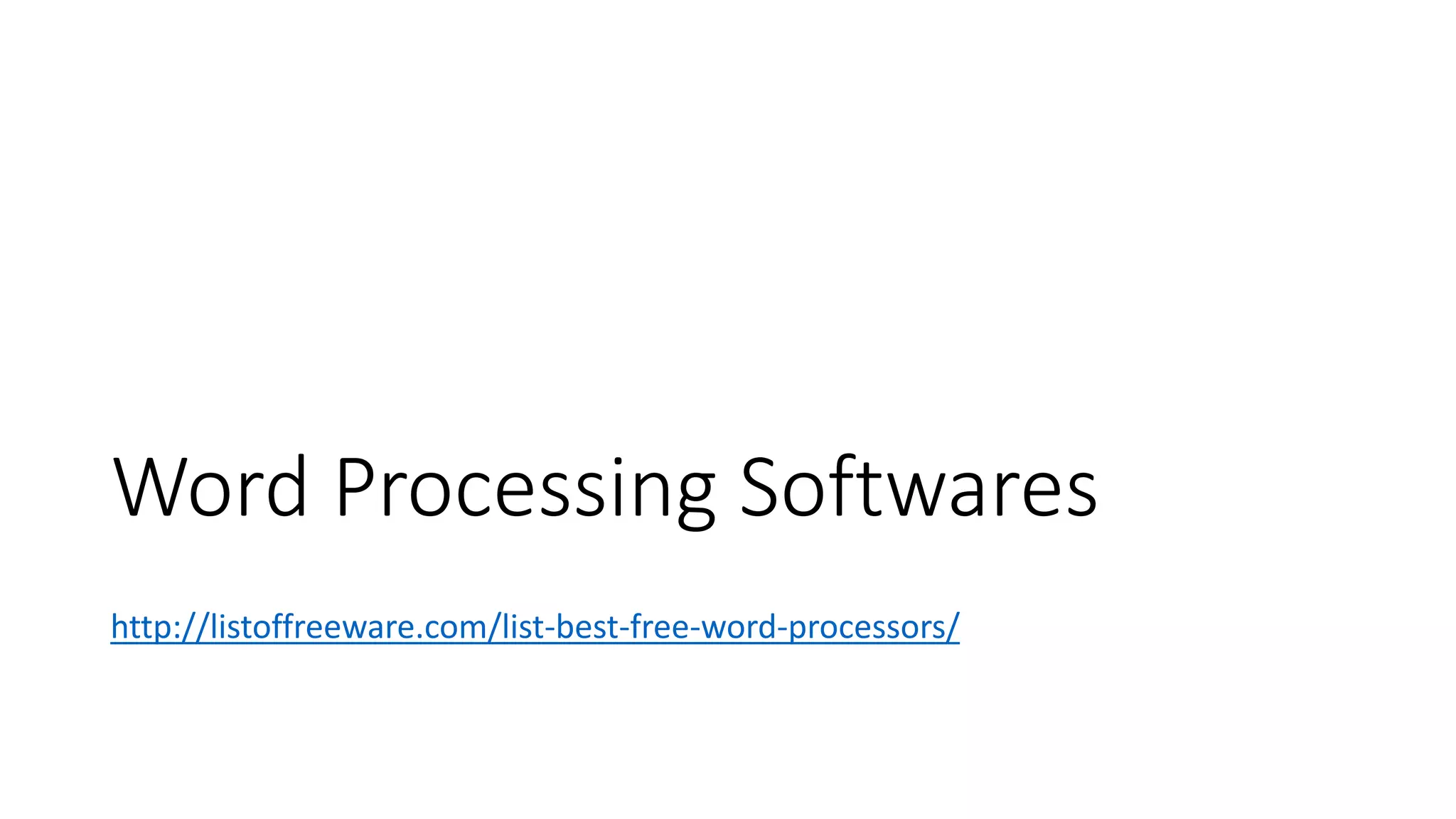 What is word processing software | PPTX