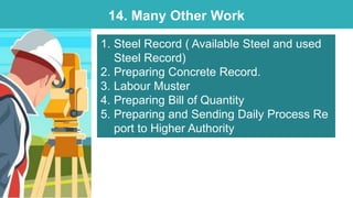 What is work of civil engineer on construction site | PPT
