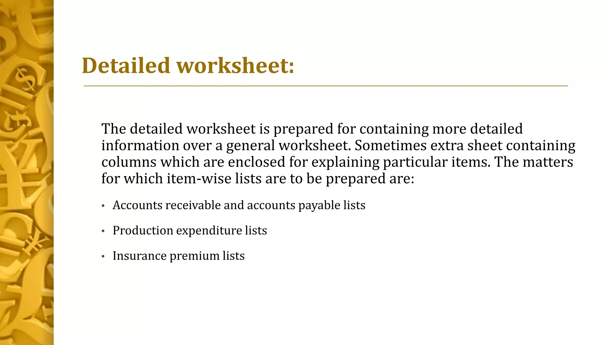 What is worksheet how to prepare worksheet | PPTX