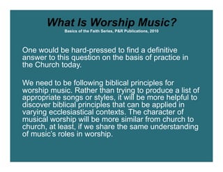 What Is Worship Music? | PDF