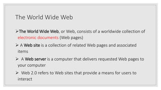 what is www, website, internet, and URL | PPTX