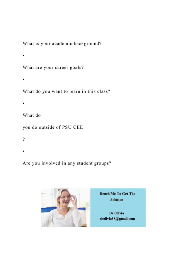 What is your academic background What are your career g.docx