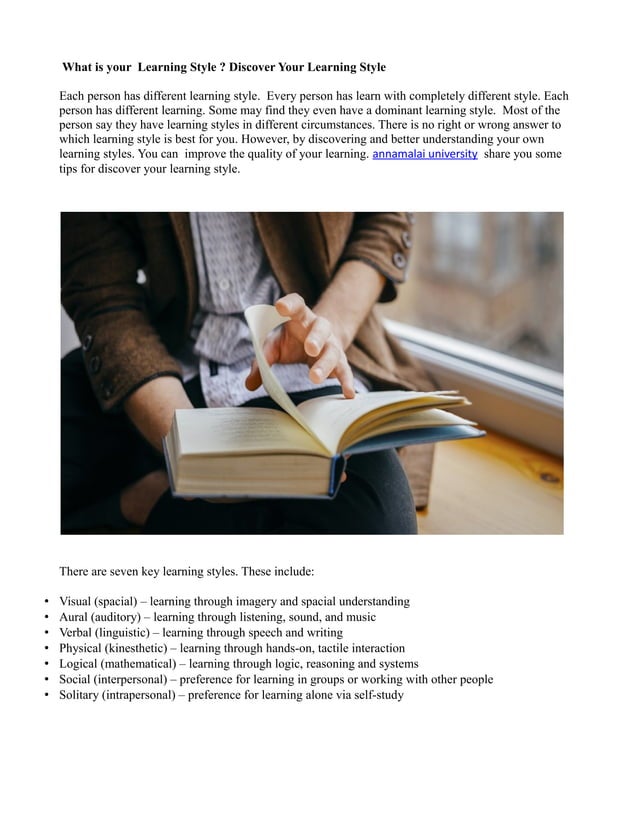 What is your learning style?discover your learning style | PDF ...