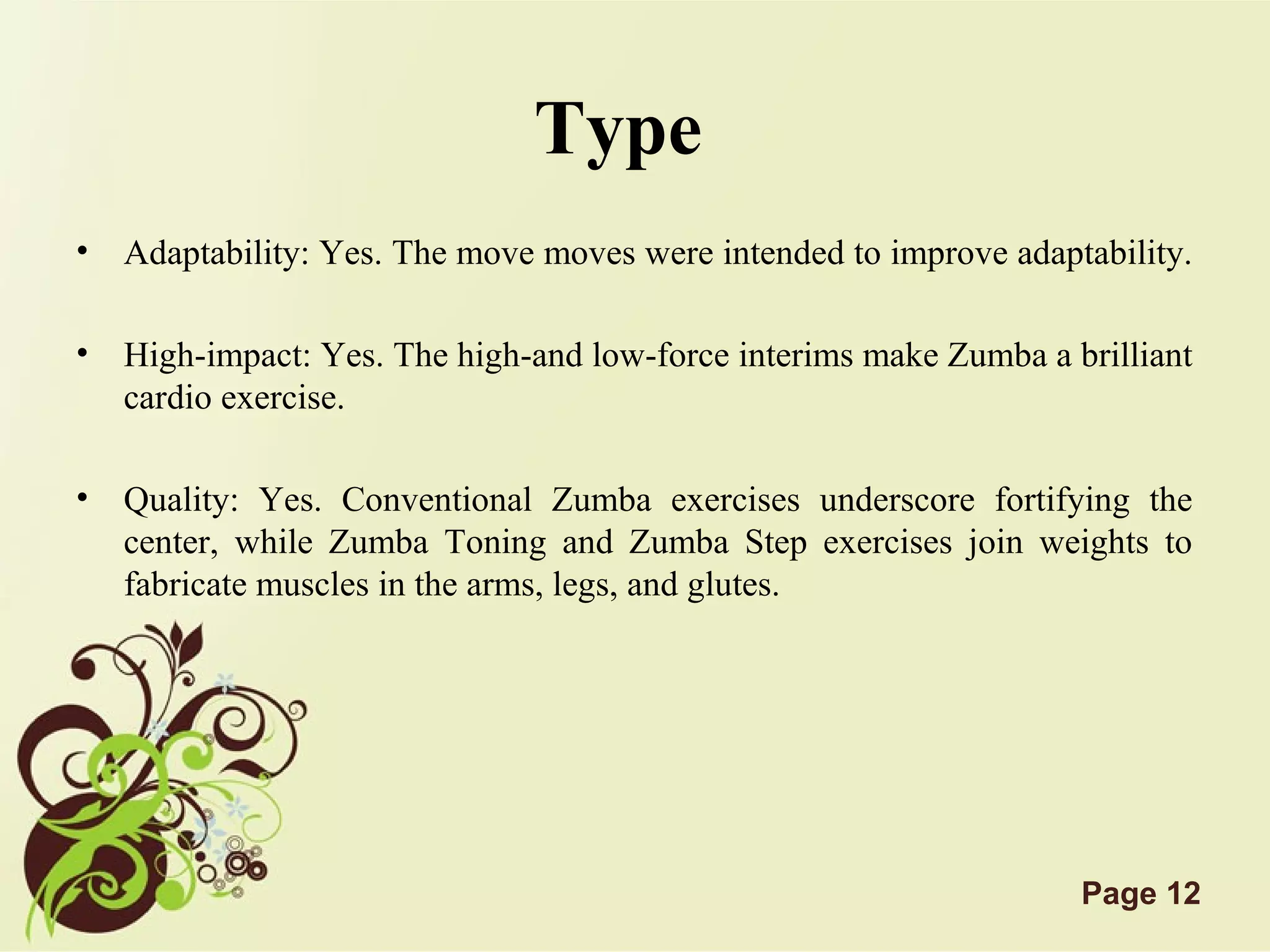 What is Zumba With It's Different Types - Karyna Alexandar Tijero | PPT