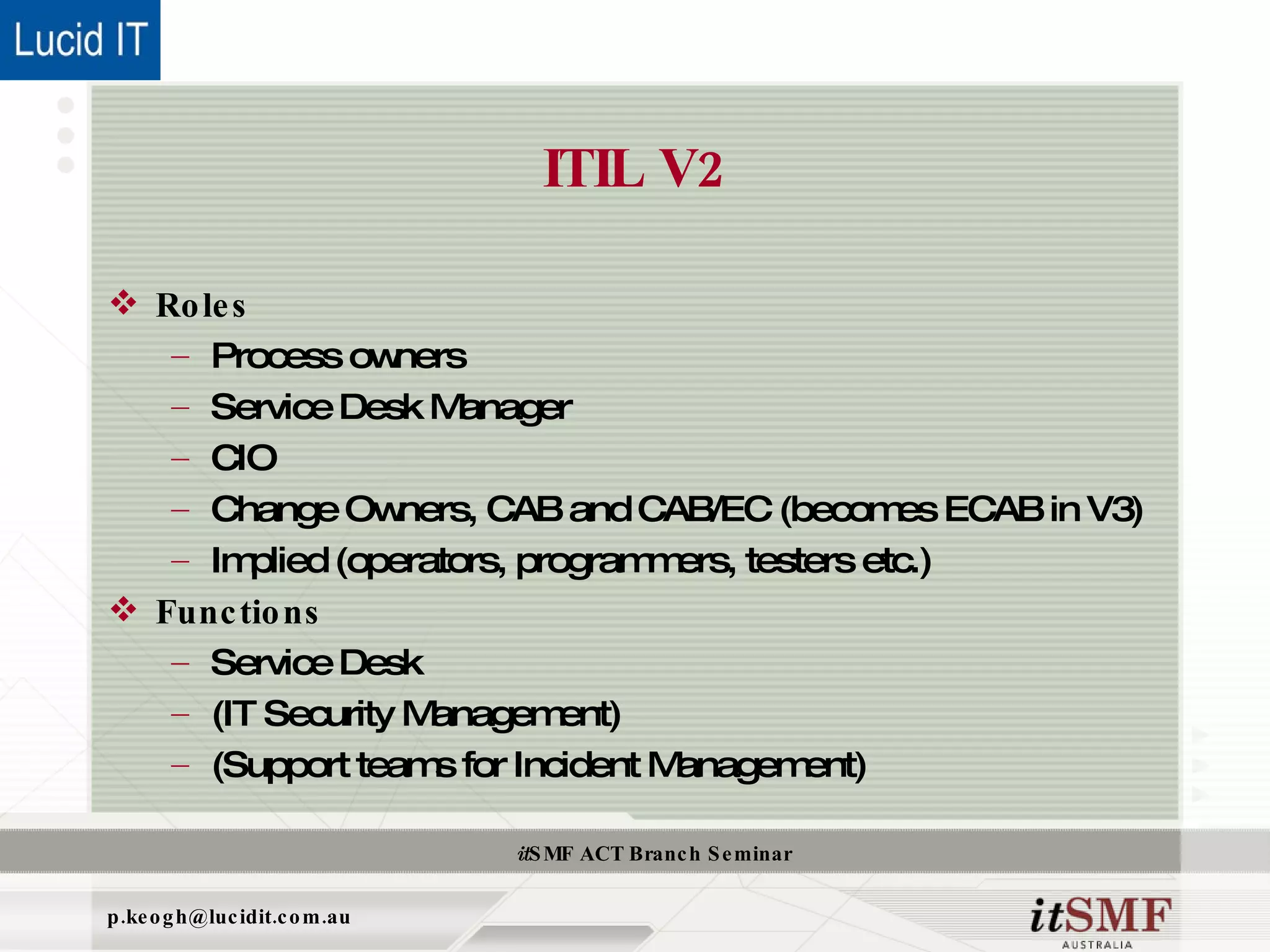 What Itil V3 Doesn’T Say About Organisational Structure | PPTX