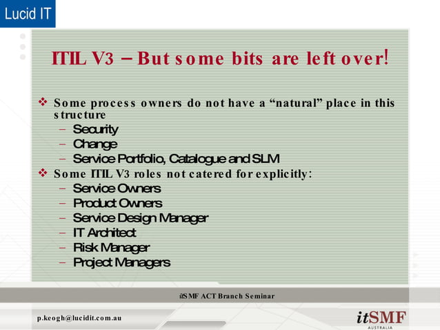 What Itil V3 Doesn’T Say About Organisational Structure | PPTX