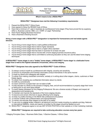 What It Means To Be A Resa Pro | PDF