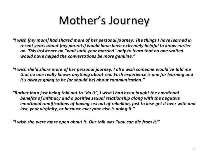 What I Wish My Mother Would Have Told Me About Sex