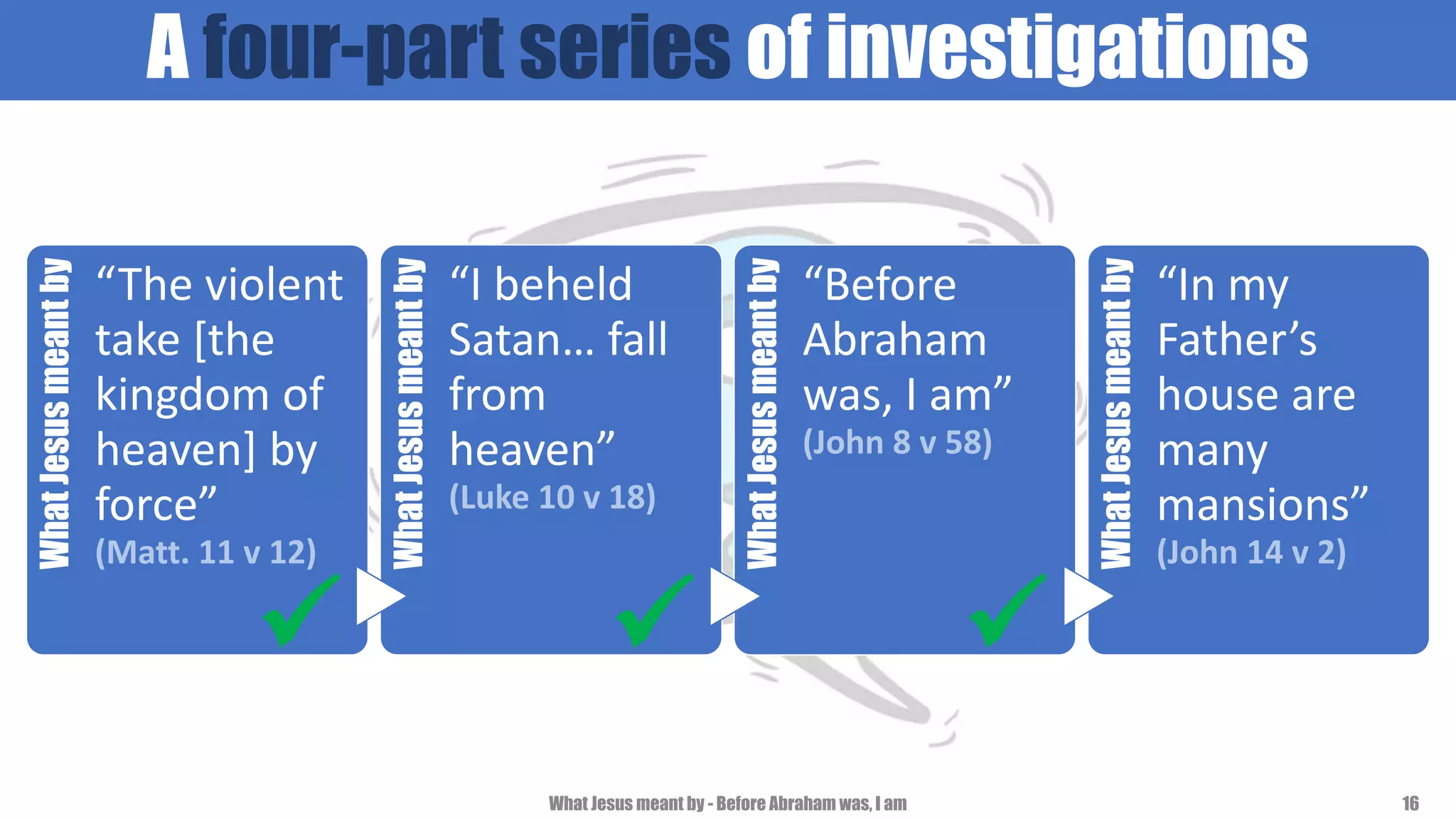 What jesus meant by before abraham was, i am | PPT