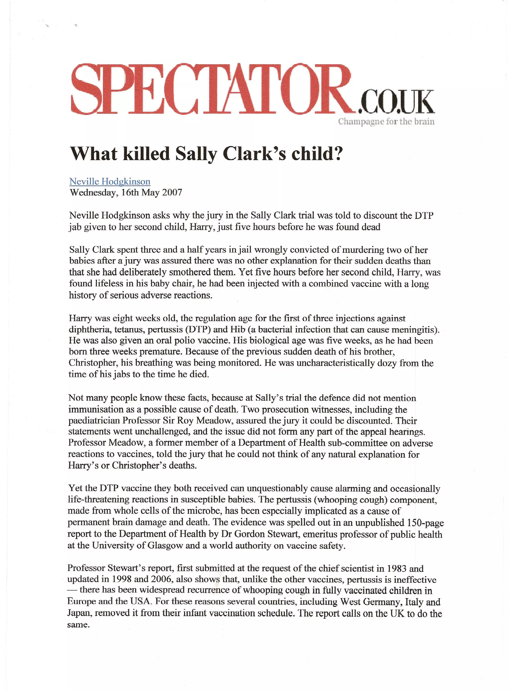 What killed sally clark's child | PDF