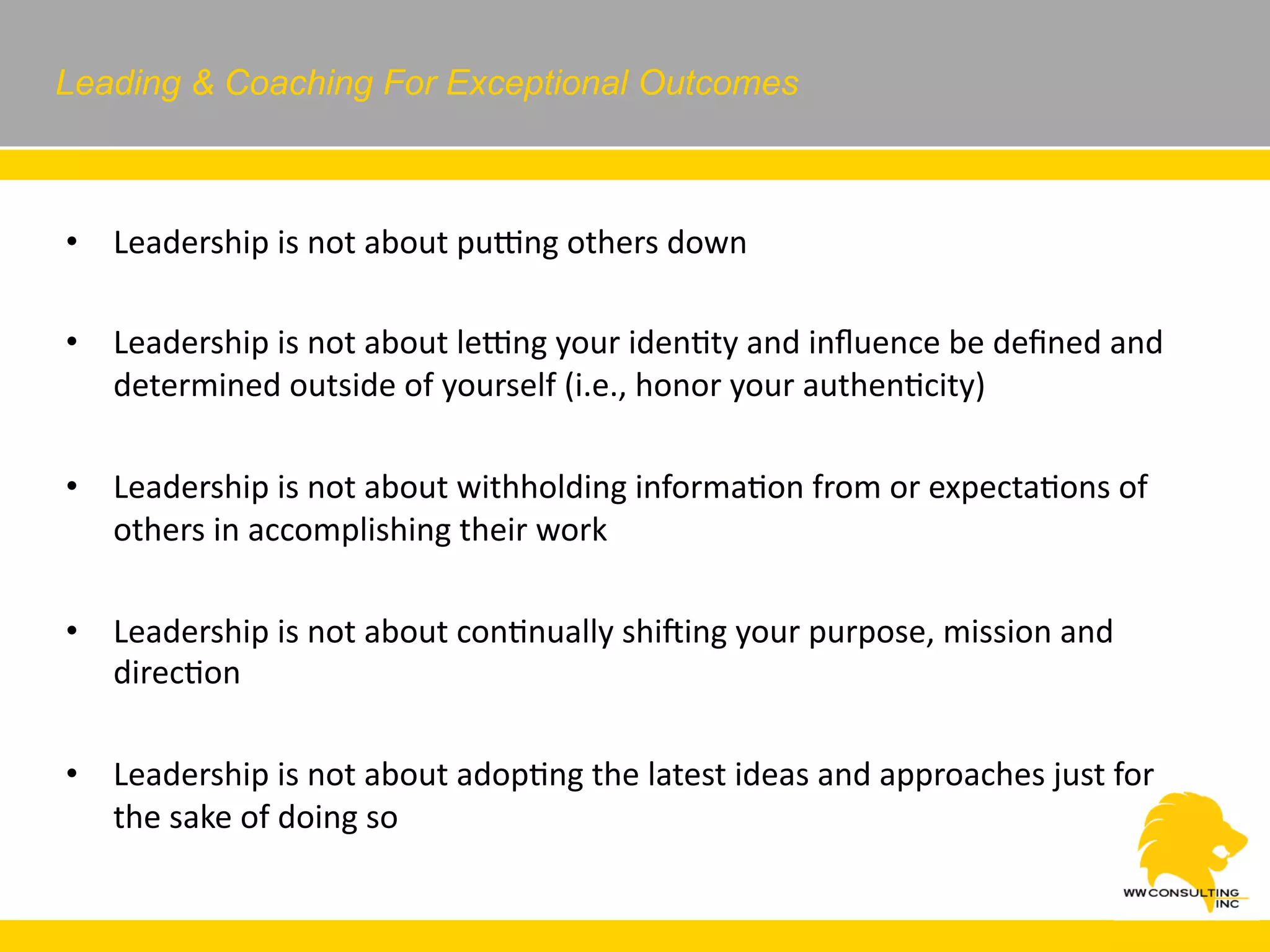 What leadership is not (to inform what leadership is) | PPT | Free Download