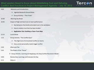 What leaders need to know about establishing trust and defusing ...