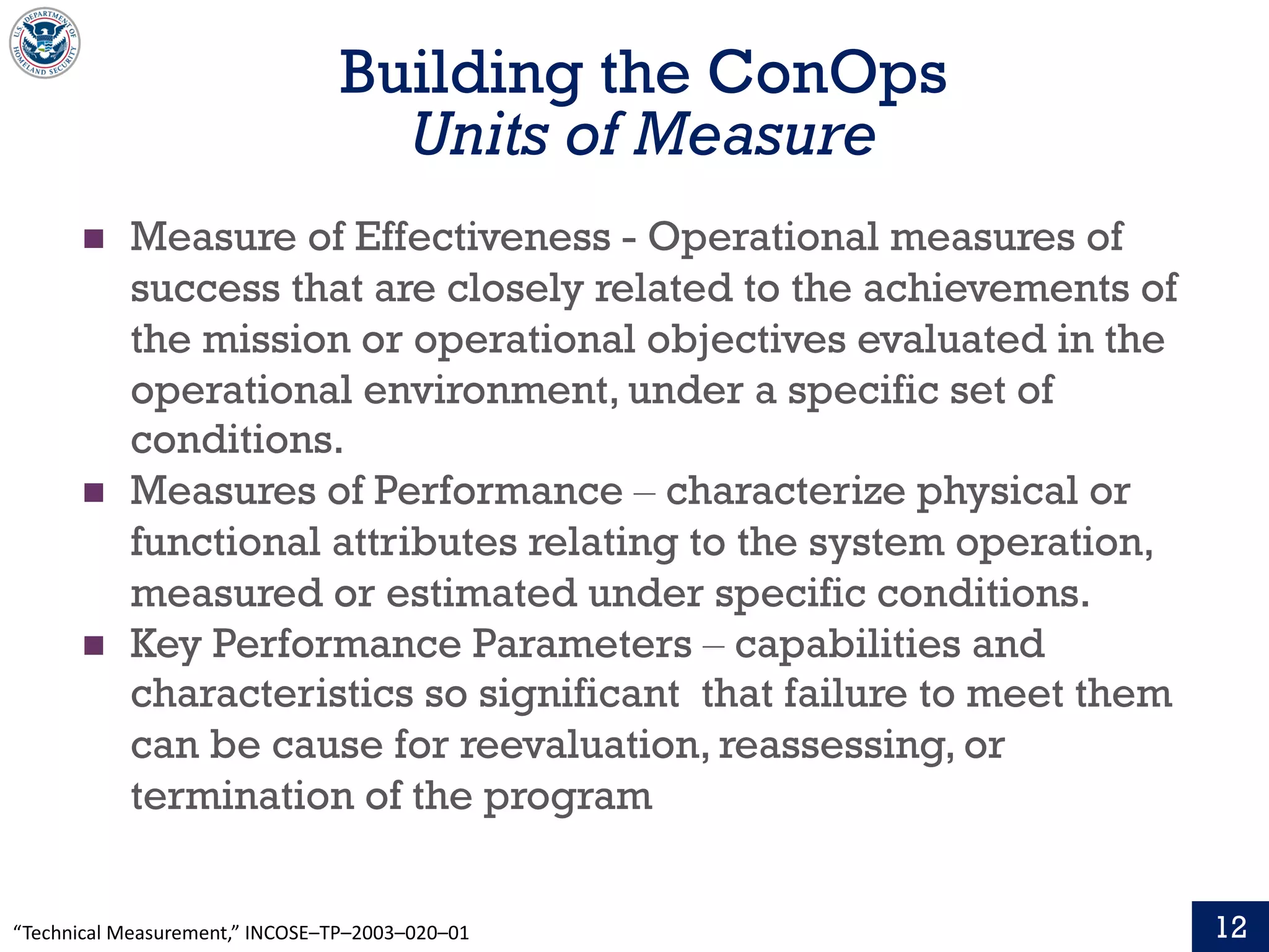 What Makes a Good Concept of Operations? | PDF