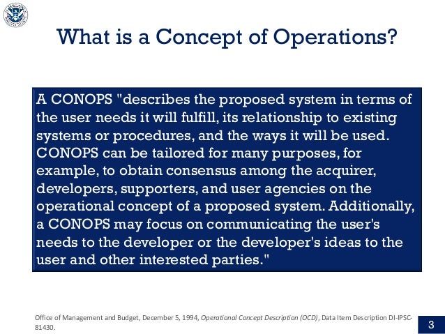 What Makes a Good Concept of Operations?