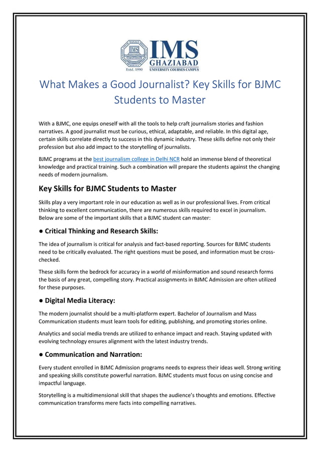 What Makes a Good Journalist Key Skills for BJMC Students to Master.pdf