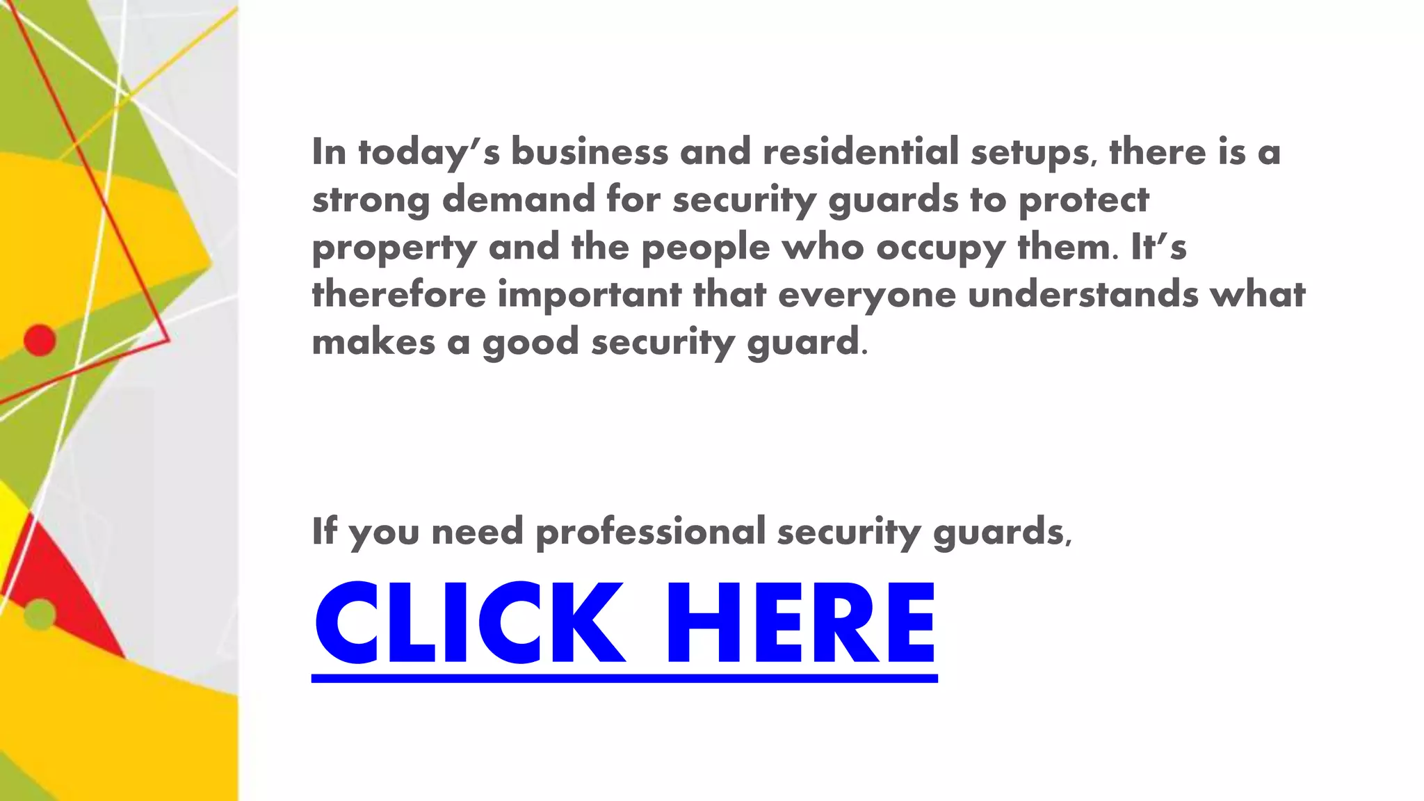 What makes a good security guard? | PPSX