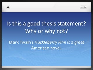 What makes a good thesis statement | PPTX