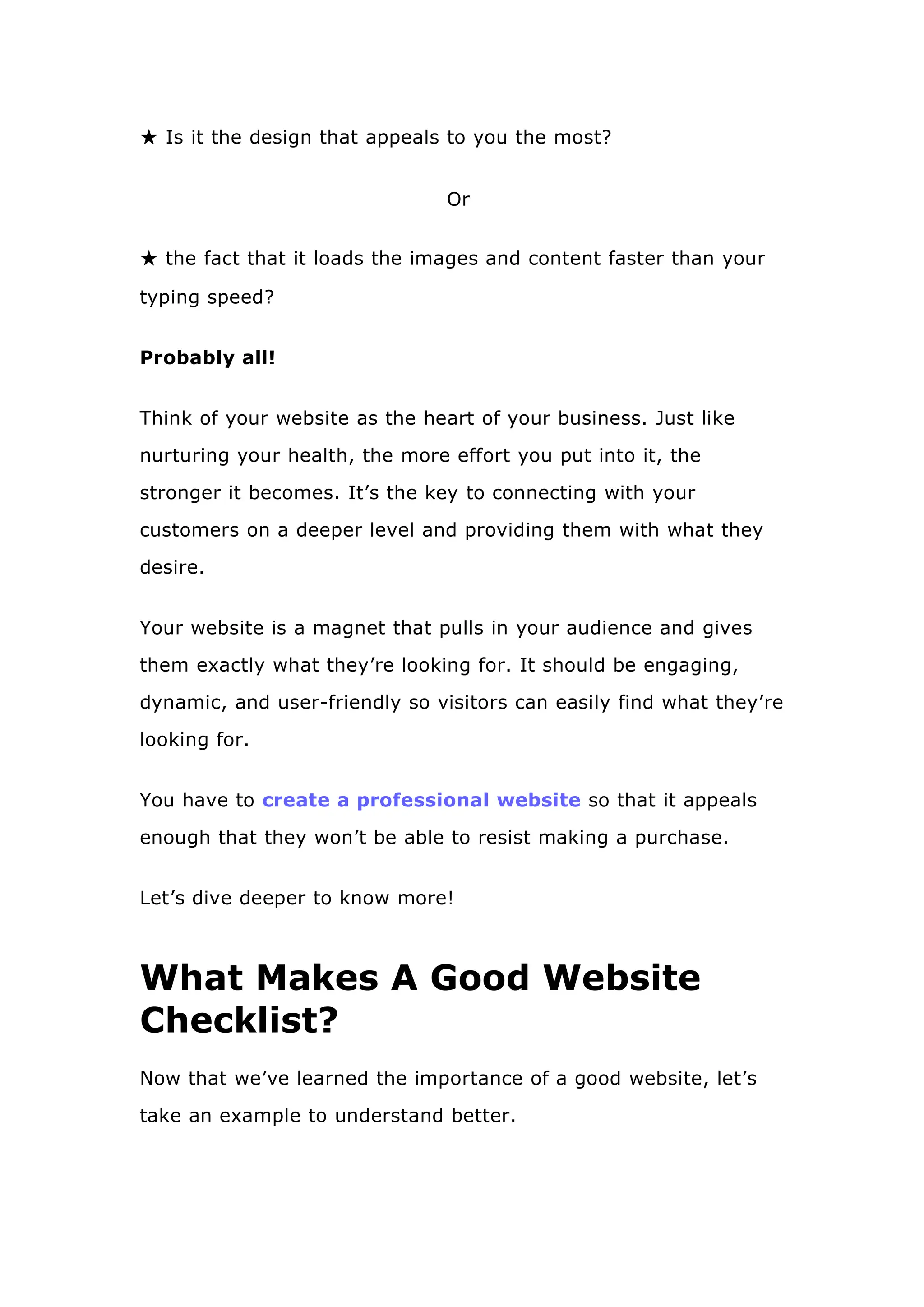 What Makes A Good Website Checklist.pdf | Internet for Beginners | Internet