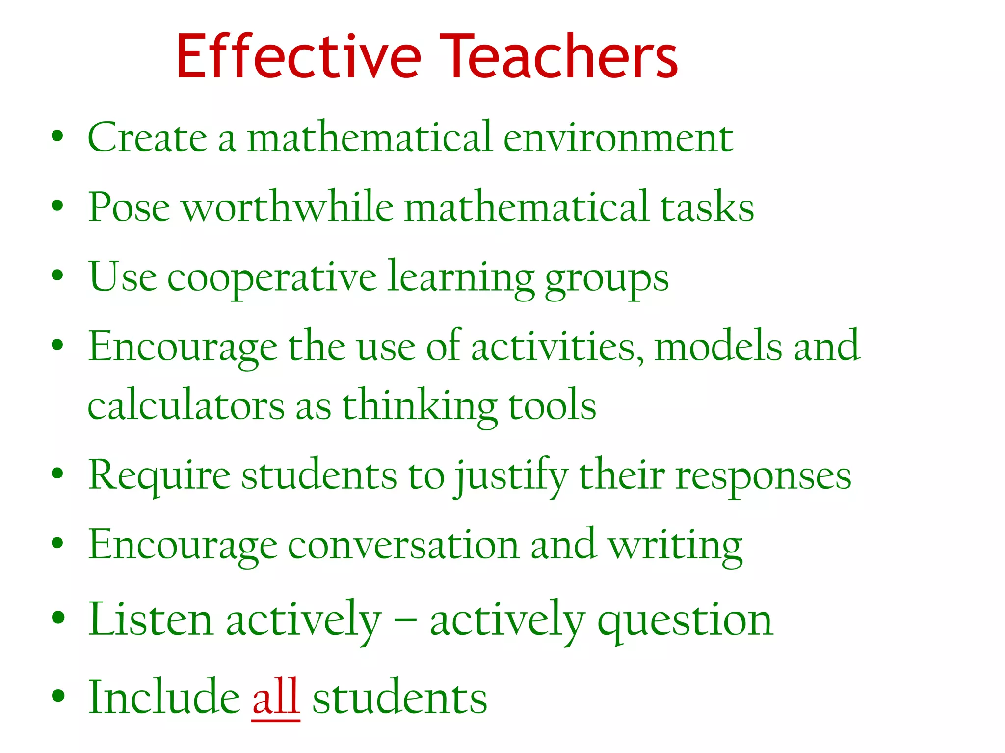 What makes an effective maths teacher | PPTX