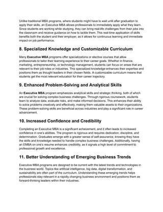 What Makes an Executive MBA the Best Choice for Experienced ...