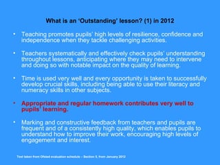 What makes an outstanding lesson jan 2012 | PPT