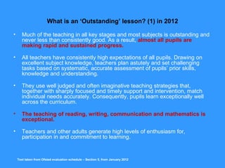 What makes an outstanding lesson jan 2012 | PPT