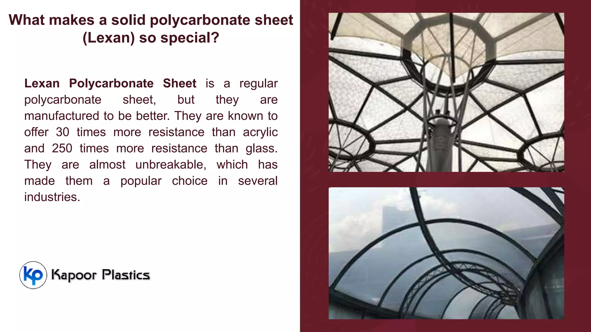 What makes a solid polycarbonate sheet (Lexan) so special? | PPT