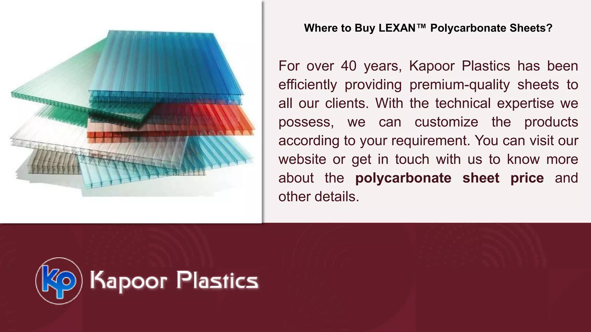 What makes a solid polycarbonate sheet (Lexan) so special? | PPT