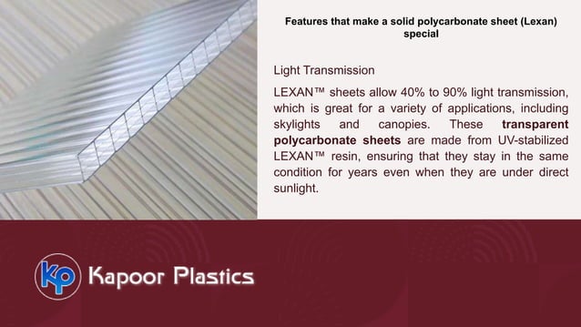 What makes a solid polycarbonate sheet (Lexan) so special? | PPT