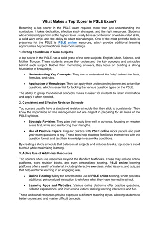 What Makes a Top Scorer in PSLE Exam.pdf