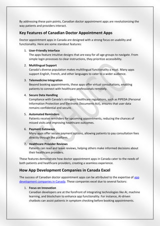 What Makes Canadian Doctor Appointment Apps Stand Out? | PDF