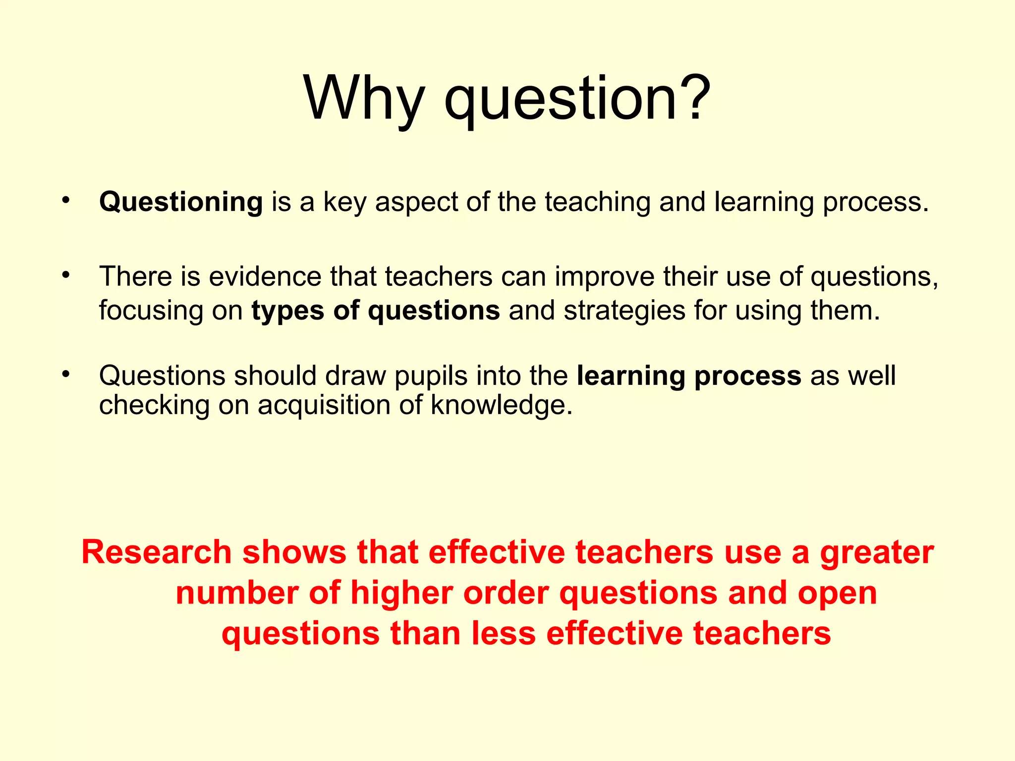 What makes effective questioning? | PPT
