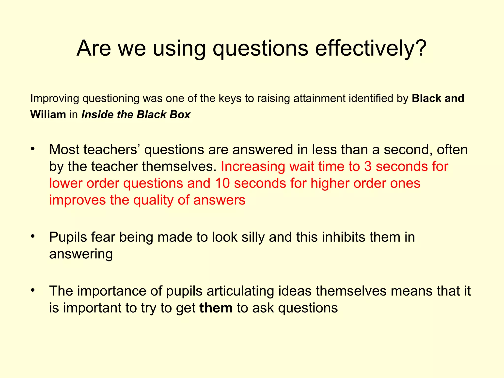 What makes effective questioning? | PPT