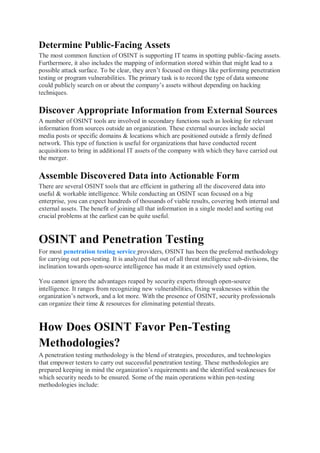 What makes OSINT Methodologies Vital for Penetration Testing? | PDF