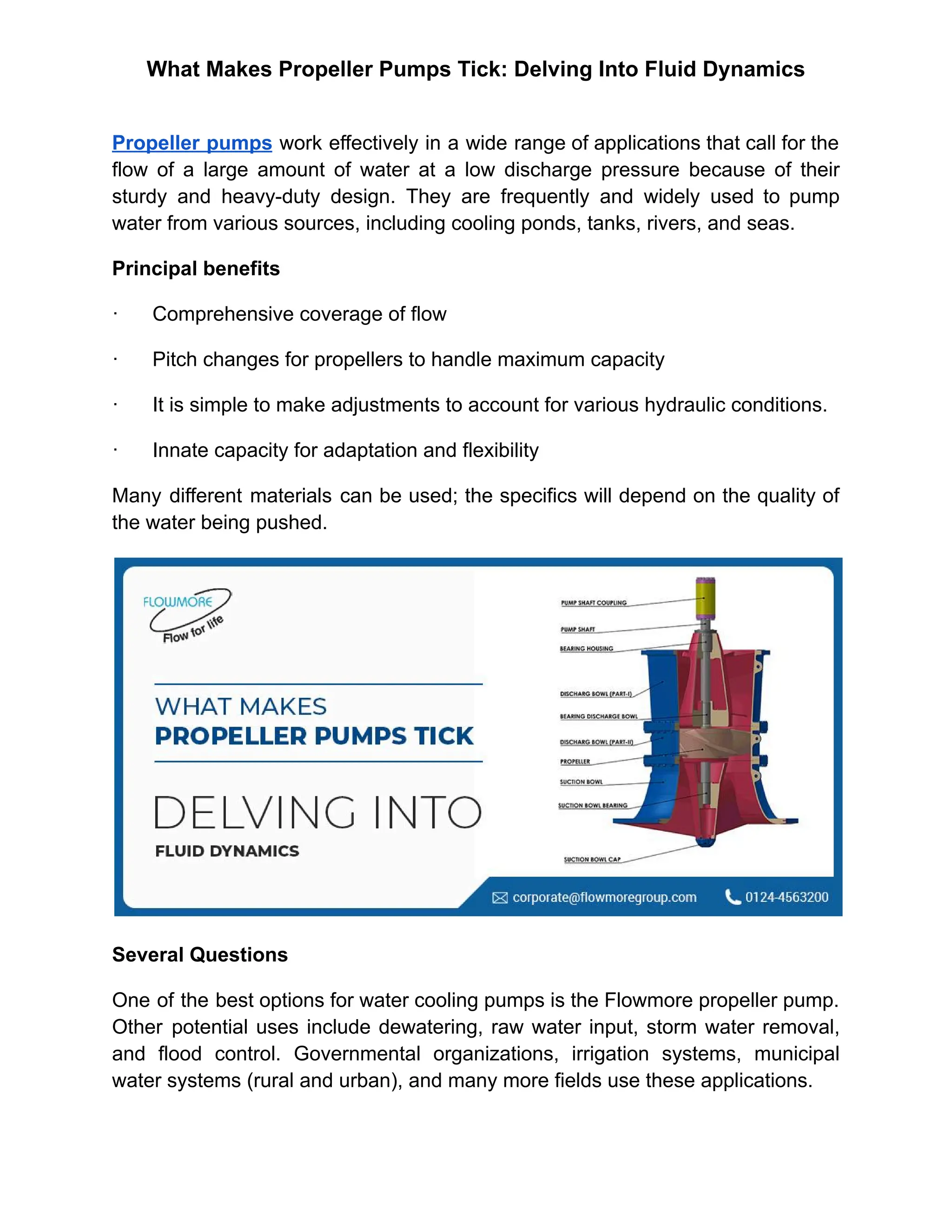 What Makes Propeller Pumps Tick: Delving Into Fluid Dynamics | PDF
