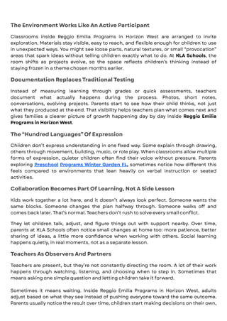 What Makes Reggio Emilia Programs in Horizon West Different From ...